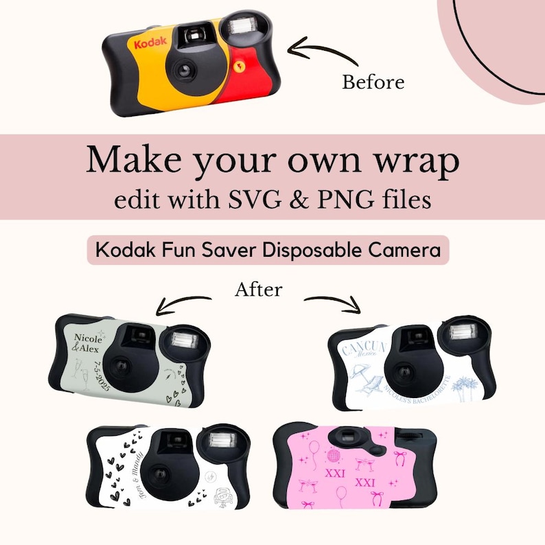 Wrap KODAK Files SVG & PNG Sjabloon Template Kodak Funsaver Disposable ...