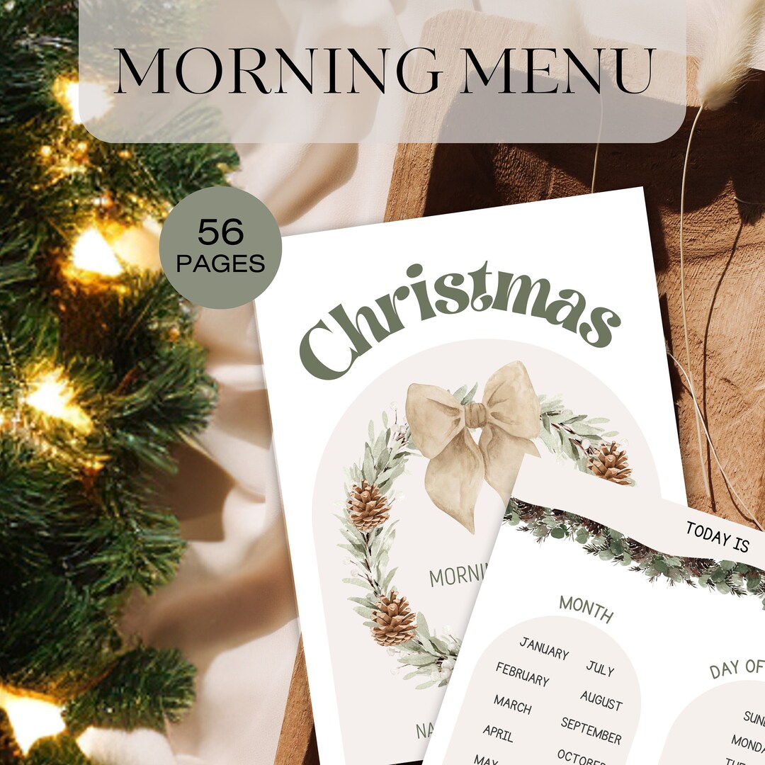Christmas Preschool Morning Menu, Homeschool Fall Morning Menu ...