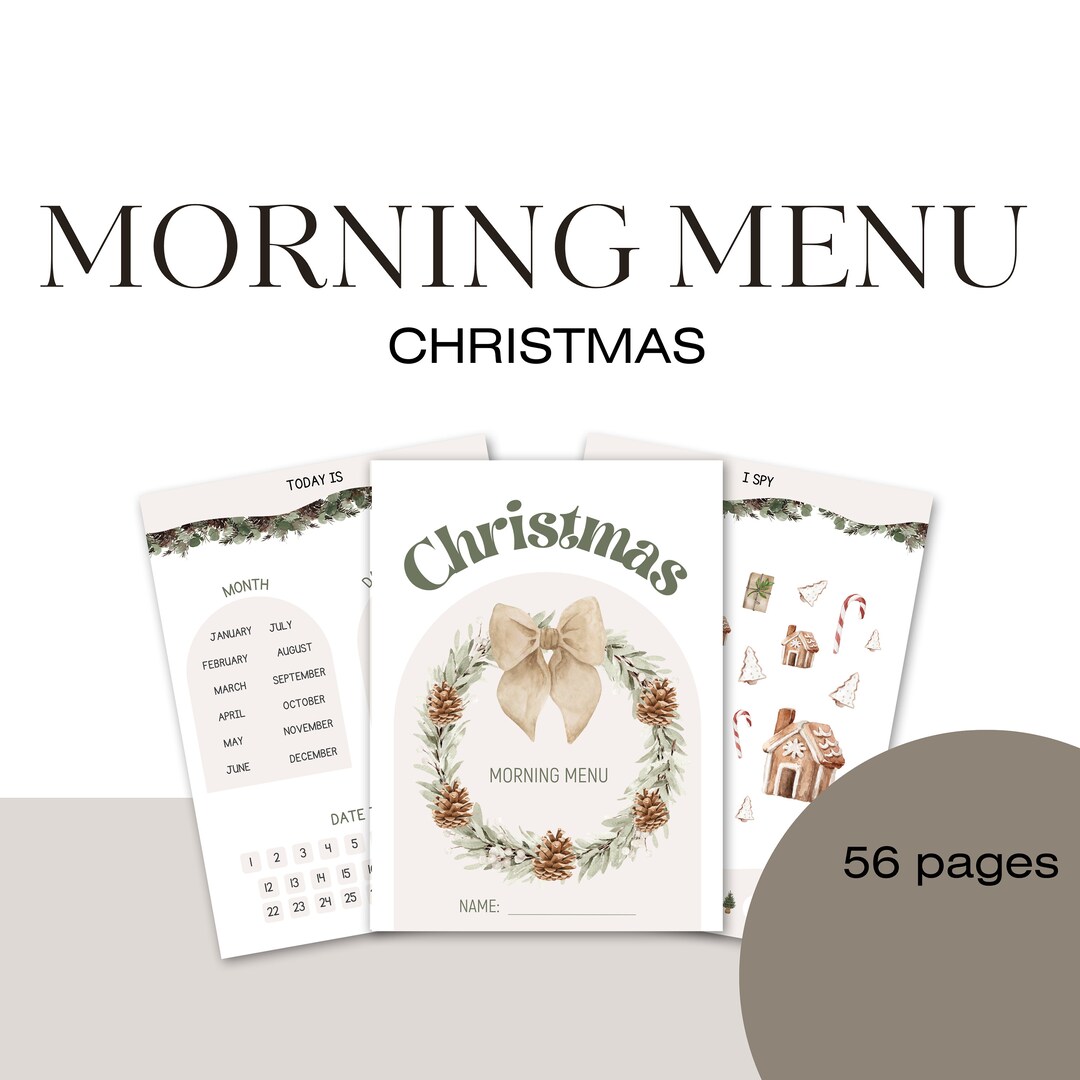 Christmas Preschool Morning Menu, Homeschool Fall Morning Menu ...
