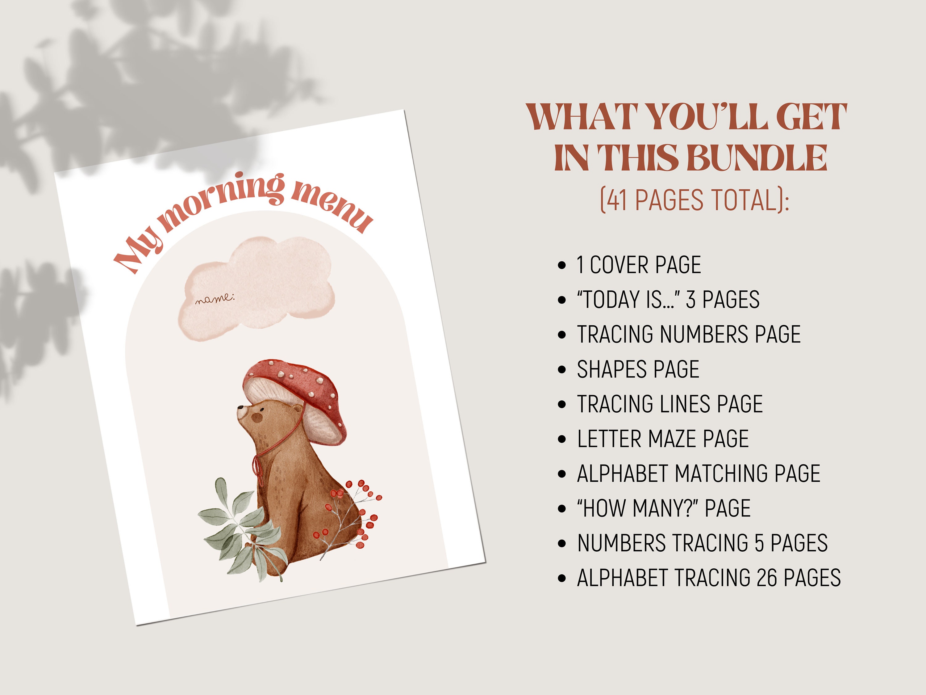 Preschool Morning Menu, Homeschool Fall Morning Menu, Kindergarten ...