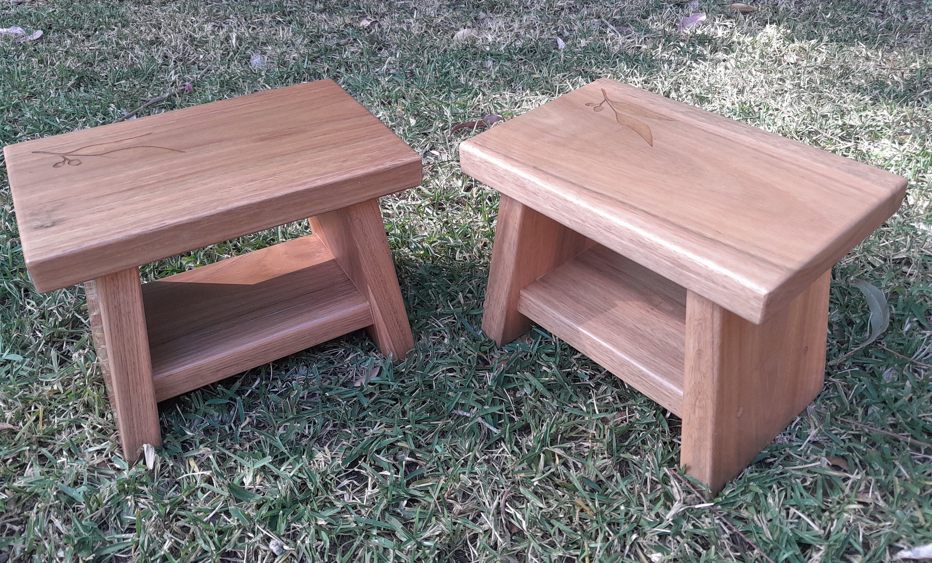 Spotted Gum Timber Bathroom Foot Stool - Etsy Australia