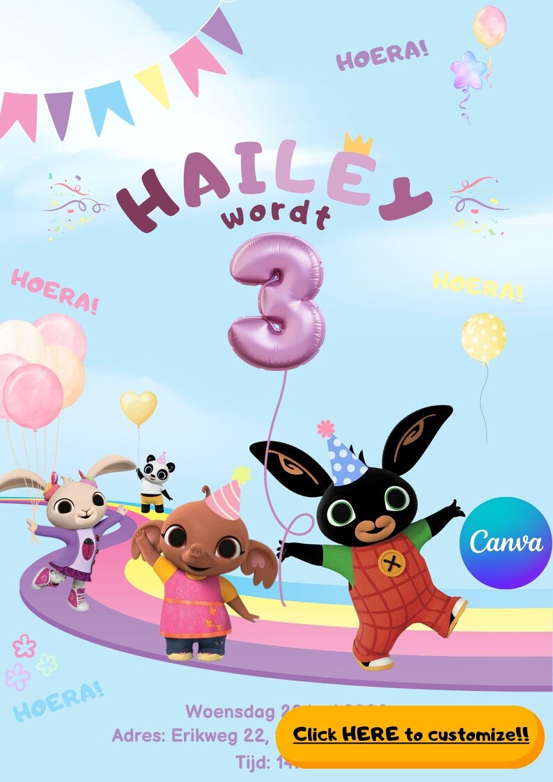 Bing Birthday Invitation - Etsy