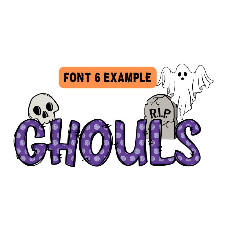 Halloween Letters Doodle Fonts & Clip Art - Etsy