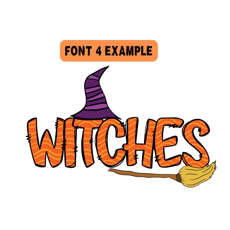 Halloween Letters Doodle Fonts & Clip Art - Etsy