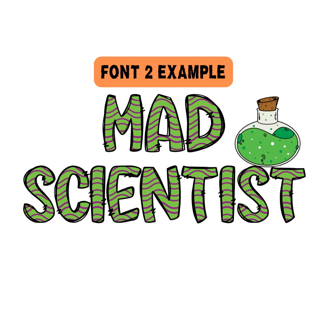 Halloween Letters Doodle Fonts & Clip Art - Etsy