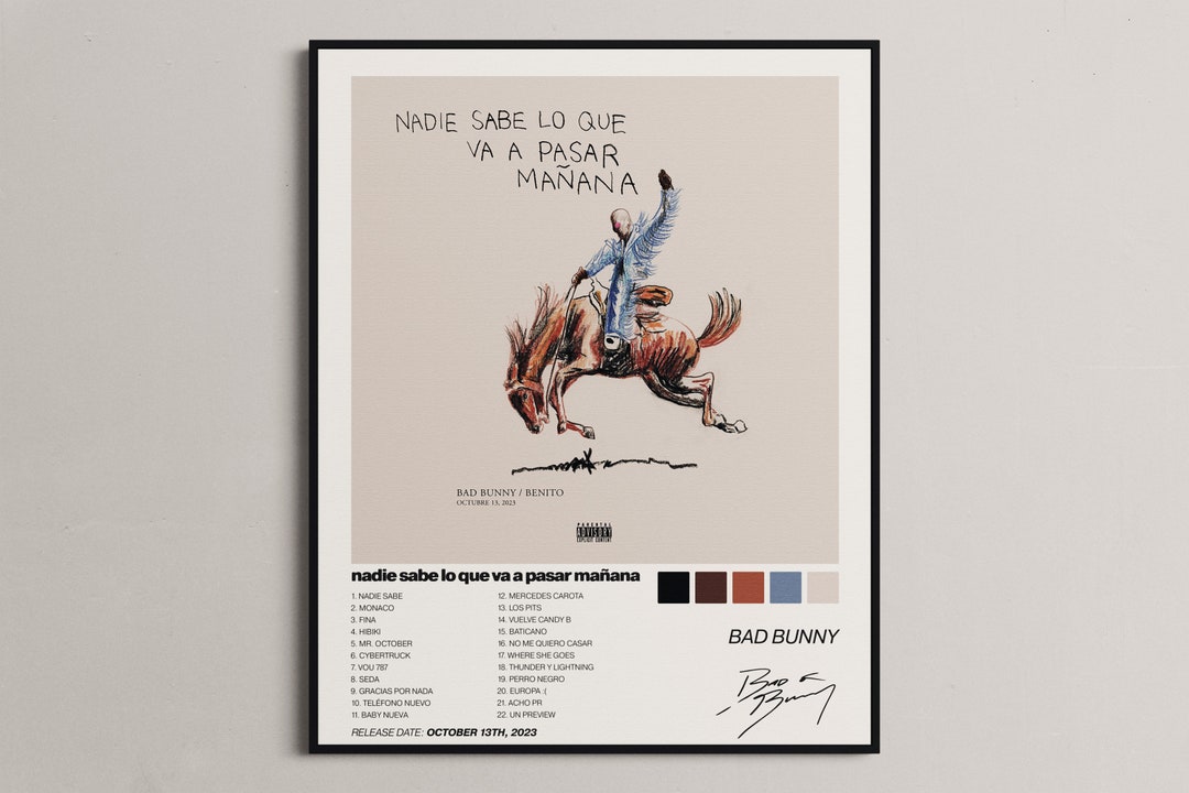 Bad Bunny Poster Nadie Sabe Lo Que Va a Pasar Mañana Poster - Etsy