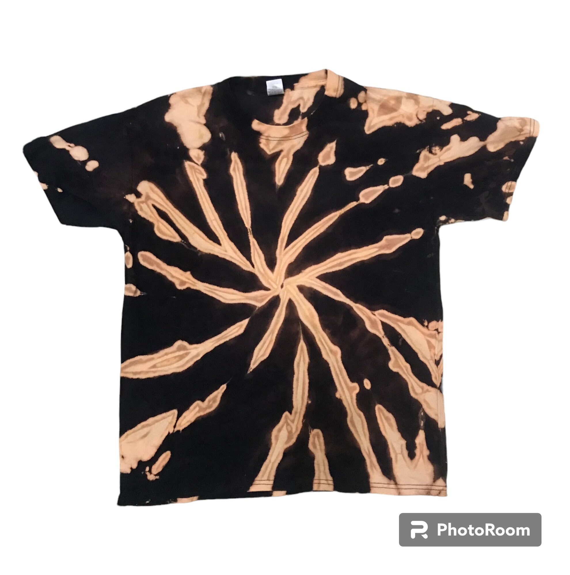 Black Bleach Dye T Shirt Adult Size Medium Eye Catching Alternative