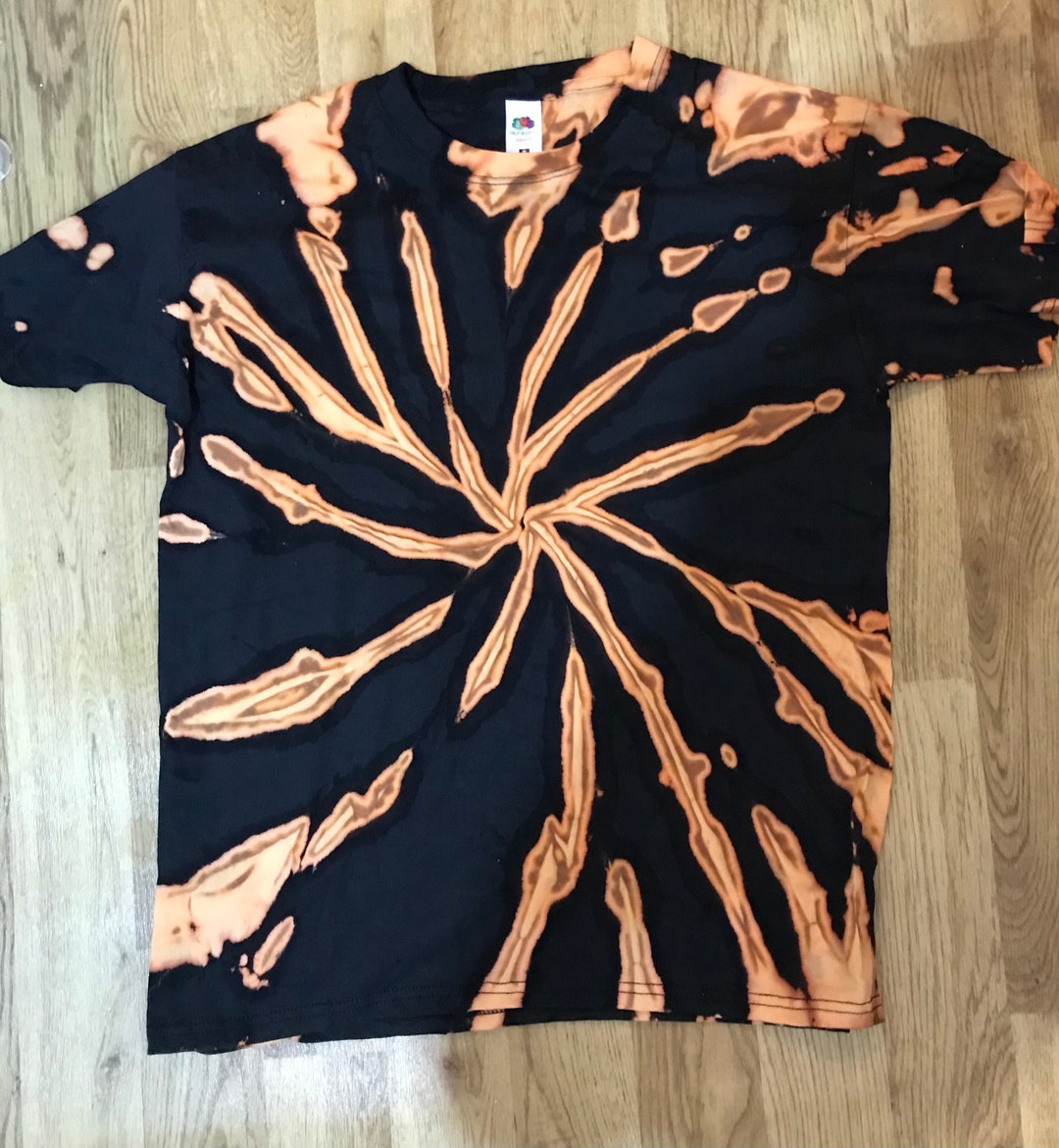 Black Bleach Dye T Shirt Adult Size Medium Eye Catching Alternative