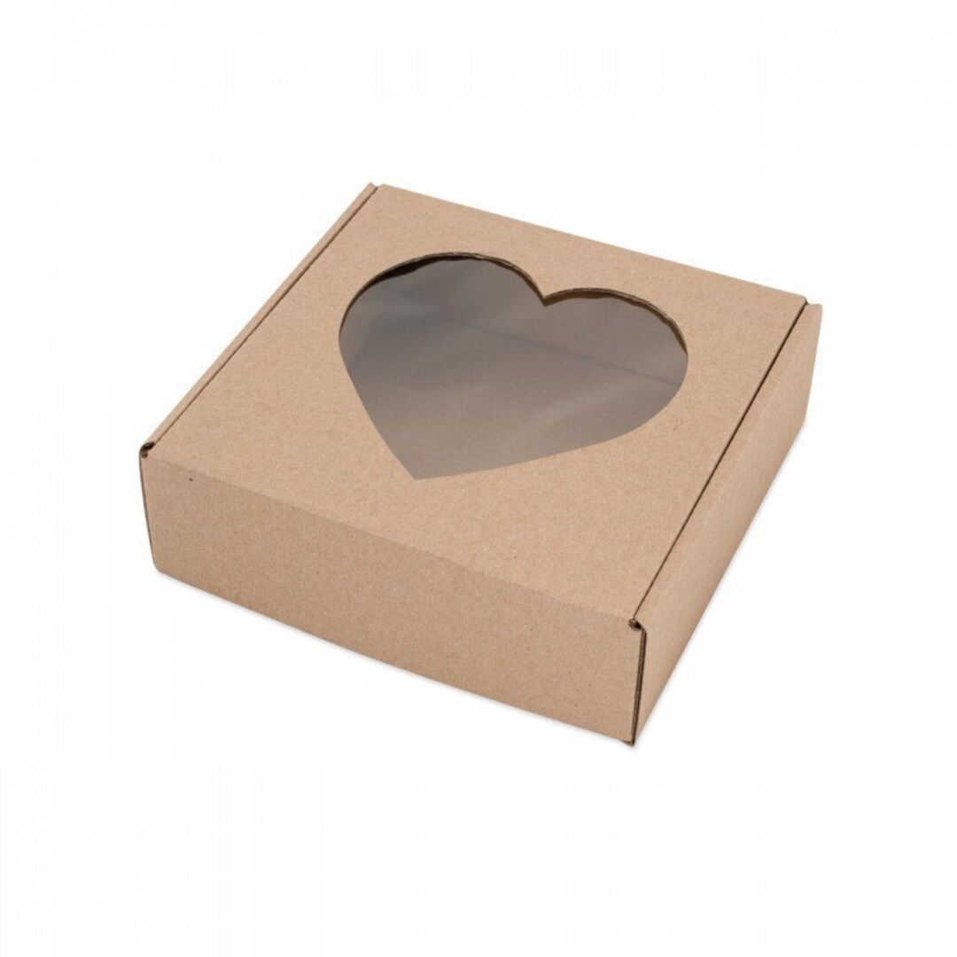 25x25x5cm _ Folding Box With Heart Window 9.84 X 9.84 X 1.96 Inch ...