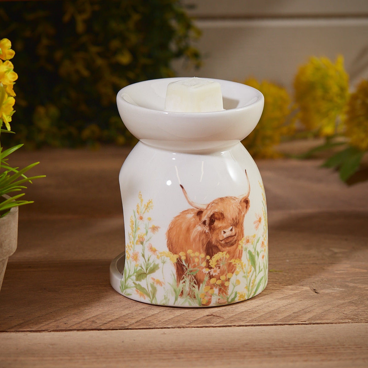 Highland Cow Floral Wax Burner, Baby Highland, Wax Warmer, Oil Burner ...