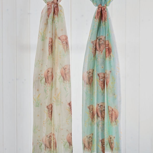 Cow Print Scarf - Etsy