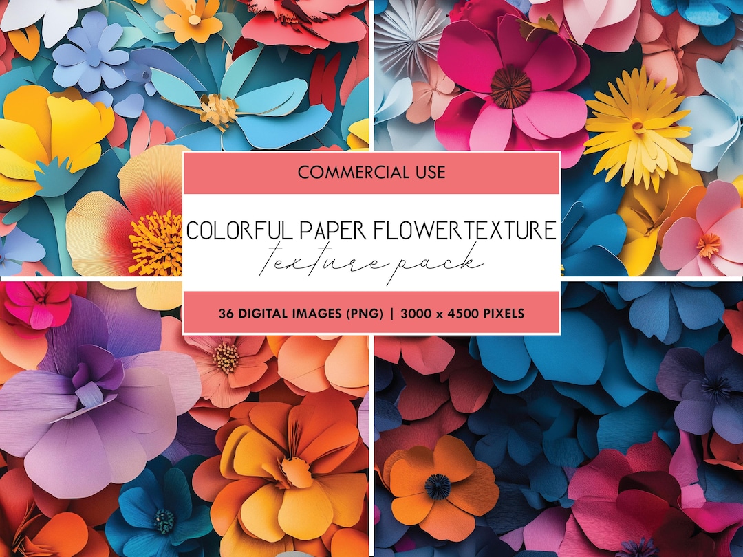 Colorful Paper Flower Texture,floral Digital Craft Paper,origami Print ...