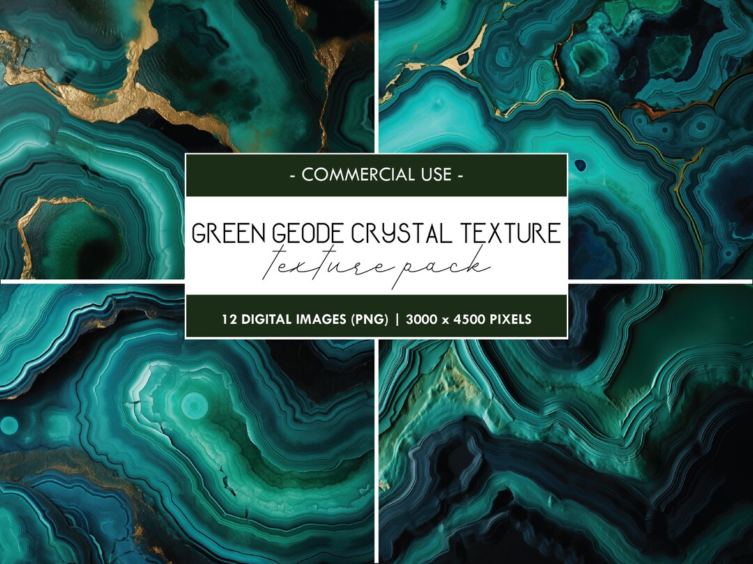Green Geode Crystal Texture: Digital Paper (PNG) - Etsy