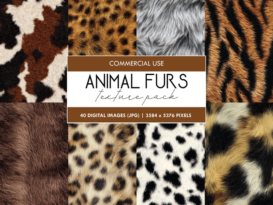 Animal Fur Texture Pack, 40 Seamless Wild Prints (digital Download) - Etsy