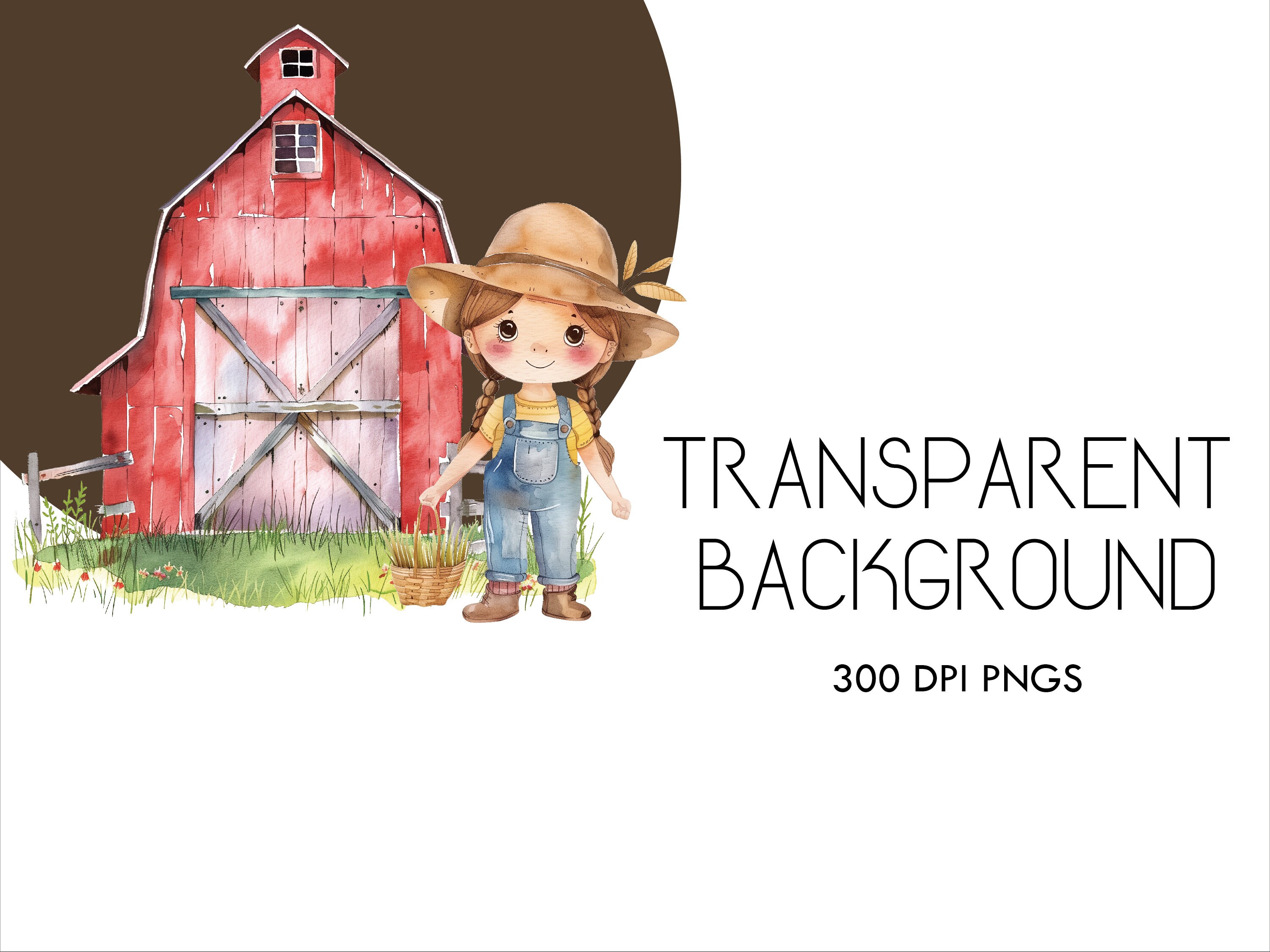 Farm Clipart, Watercolor Farm Animal, Spring Clipart, Cute Farm Baby ...