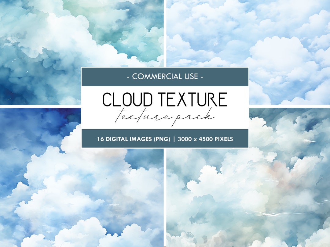 Cloud Watercolor Texture, Digital Craft Paper Print, Paper Digital ...