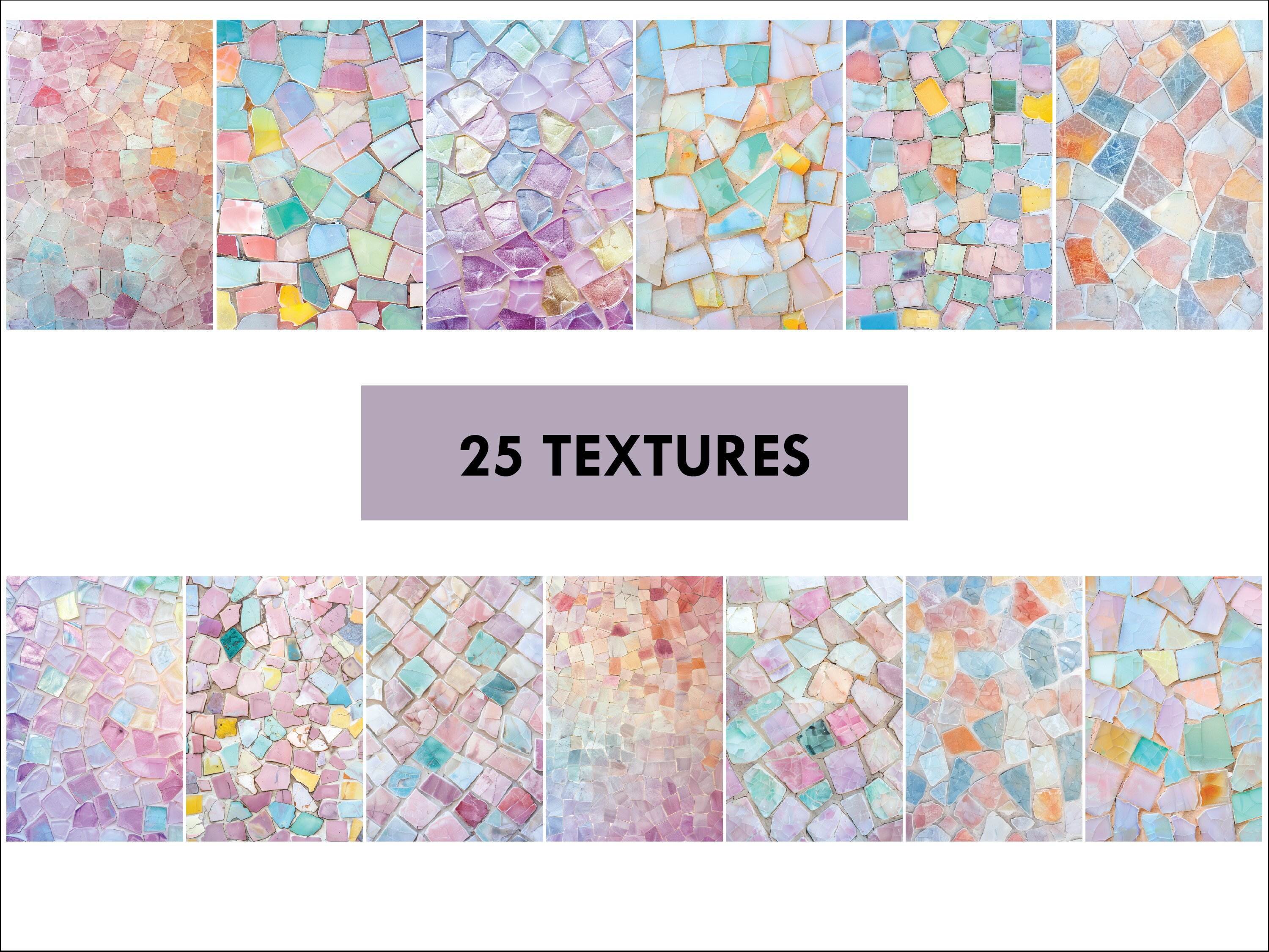 Pastel Mosaic Texture: Rainbow Tile Digital Paper (PNG) - Etsy