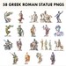 Watercolor Greek Roman Statue Clipart: Ancient Sculpture Pngs (digital ...