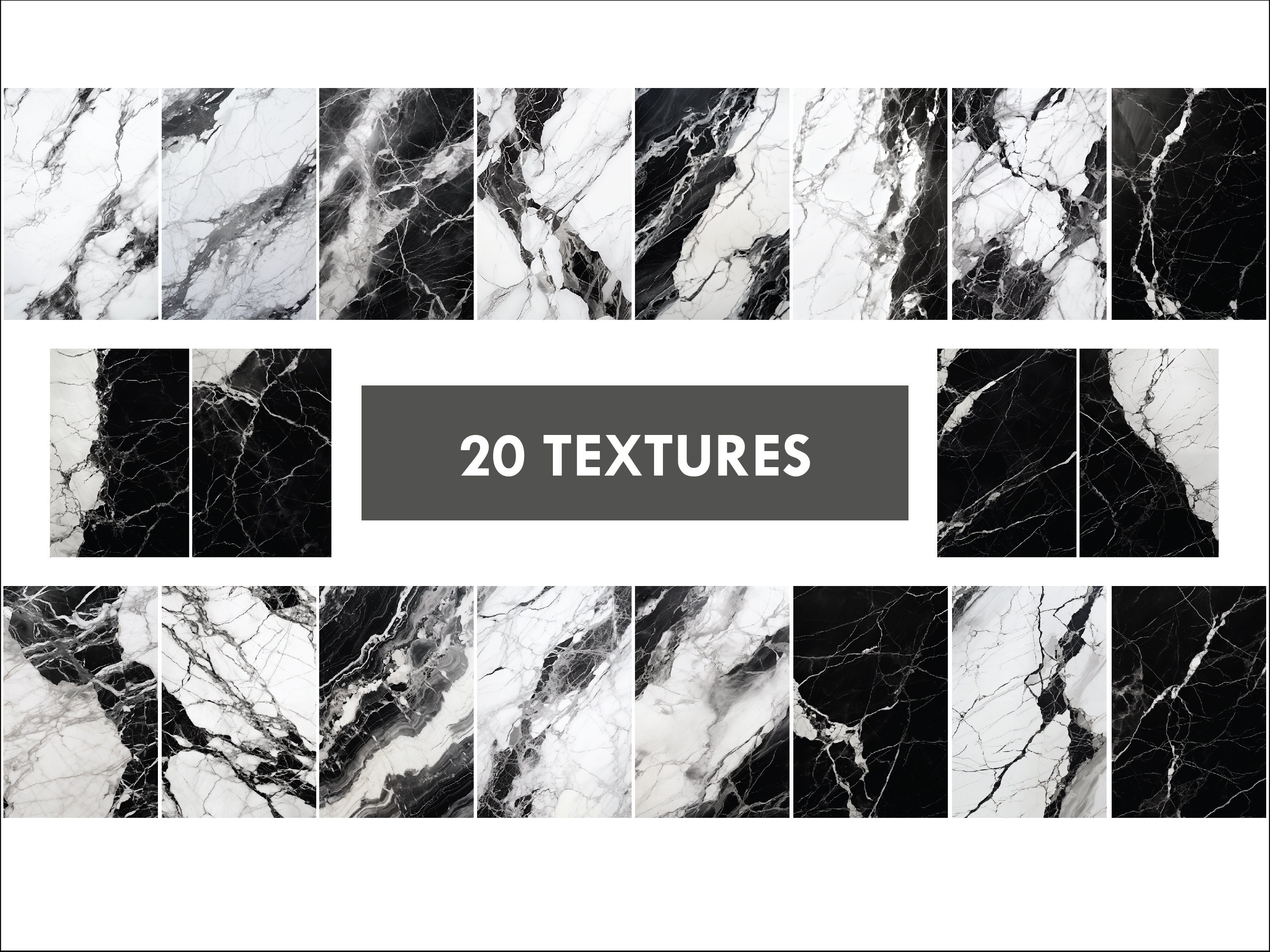 Black & White Marble Texture: Digital Paper Pack (PNG) - Etsy