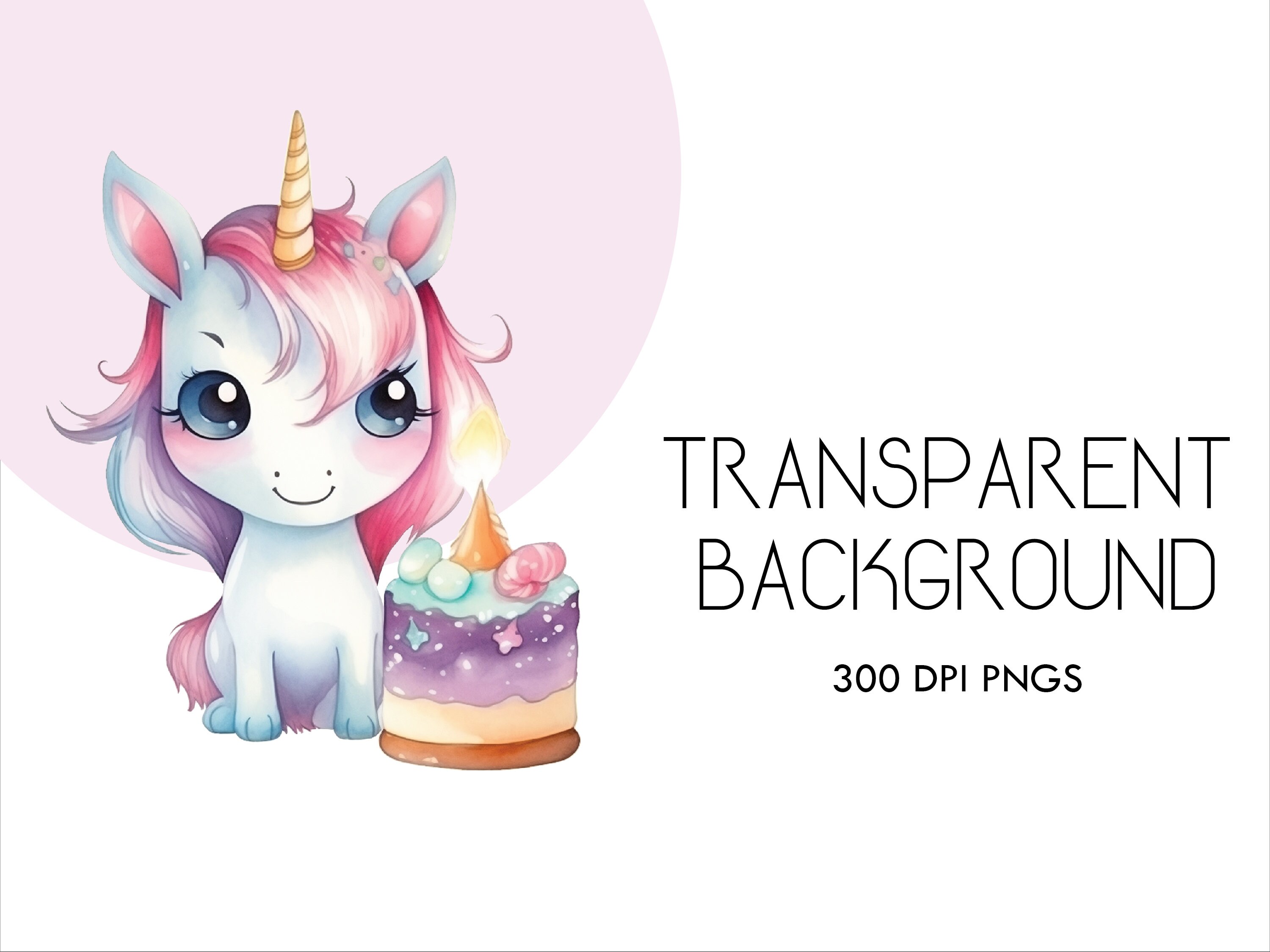 Unicorn Watercolor Clipart, Cute Baby Unicorn Illustration, Baby Shower ...