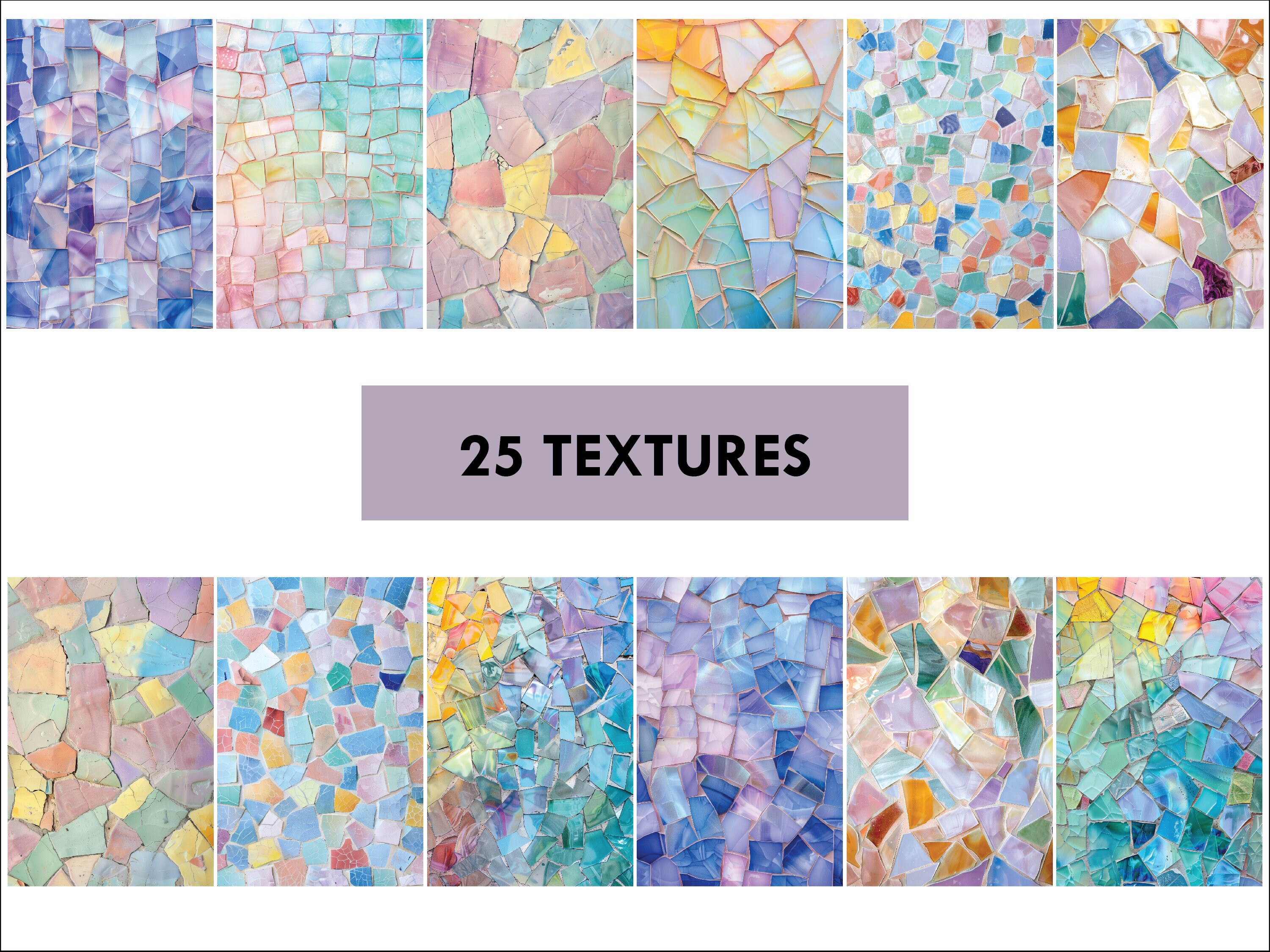Pastel Mosaic Texture: Rainbow Tile Digital Paper (PNG) - Etsy