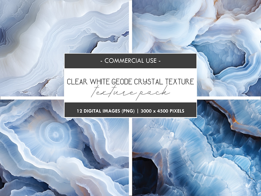 Clear White Geode Crystal Texture, Digital Craft Paper Print, Paper ...