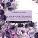 Watercolor Black & Purple Floral Clipart: PNG Flower Arrangements ...