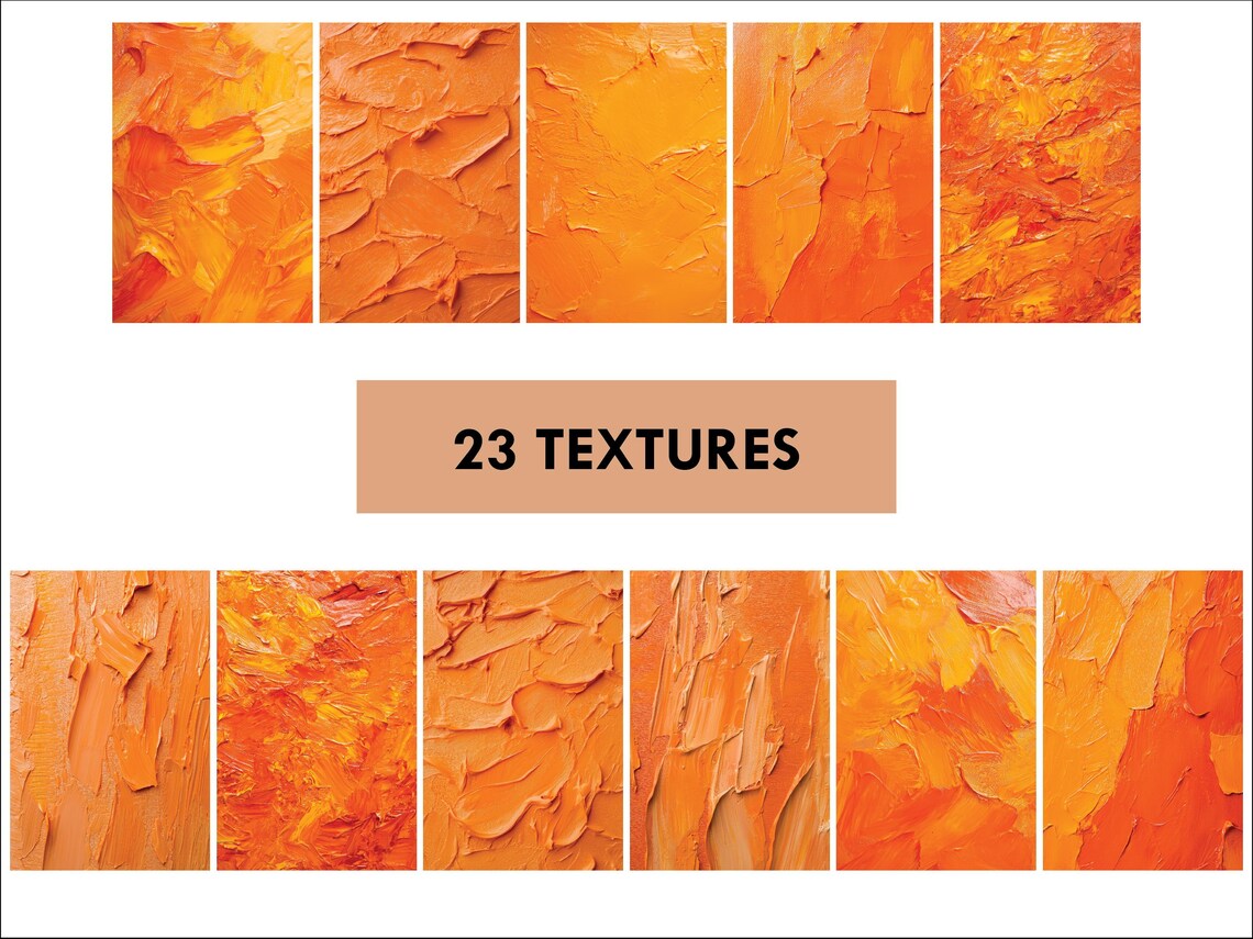 Orange Acrylic Texture: Abstract Painting Digital Paper (PNG) - Etsy