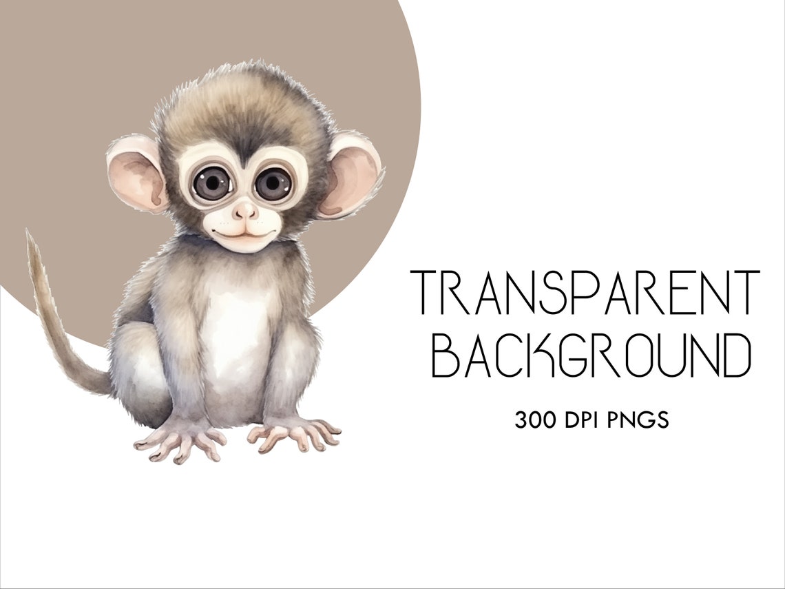 Baby Safari Animals Watercolor Clipart, Jungle Animal Illustrations ...