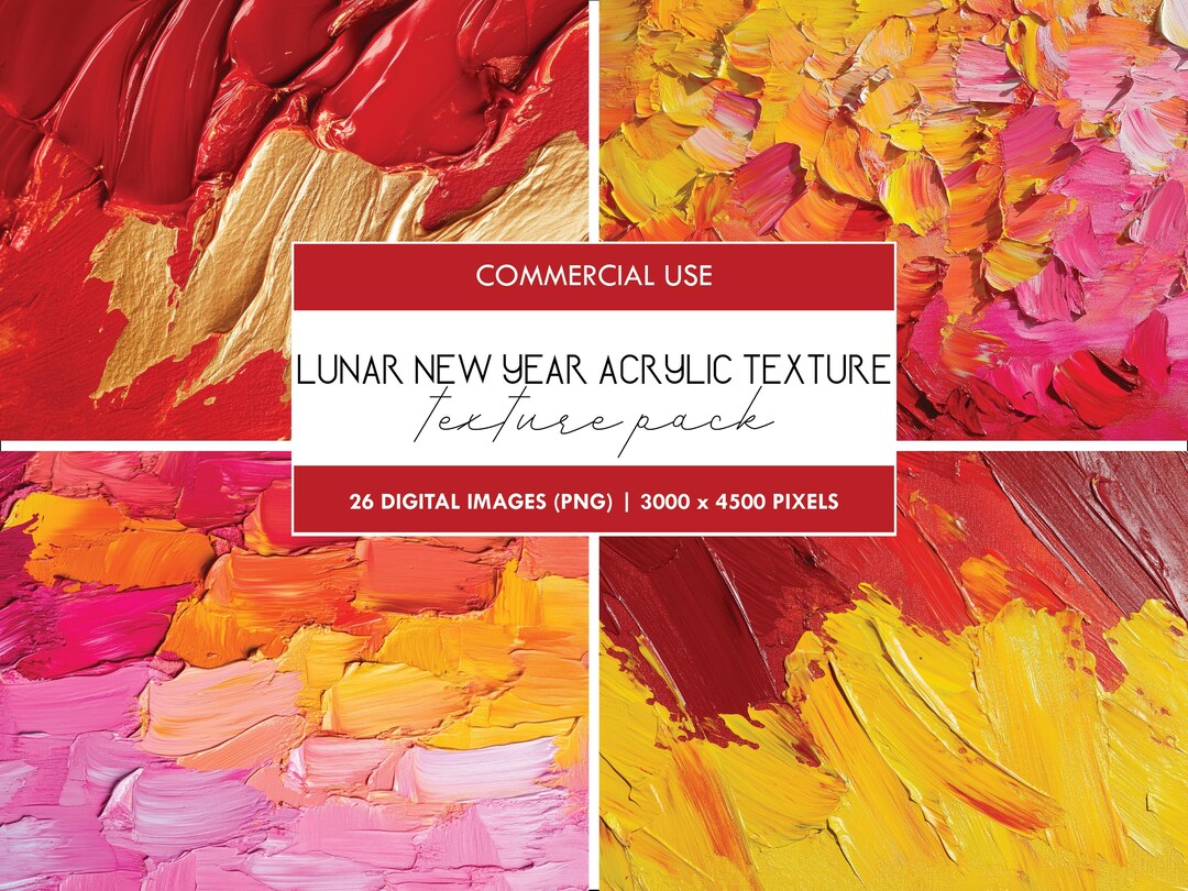 Lunar New Year Acrylic Texture Chinese New Year Digital Craft Paper ...