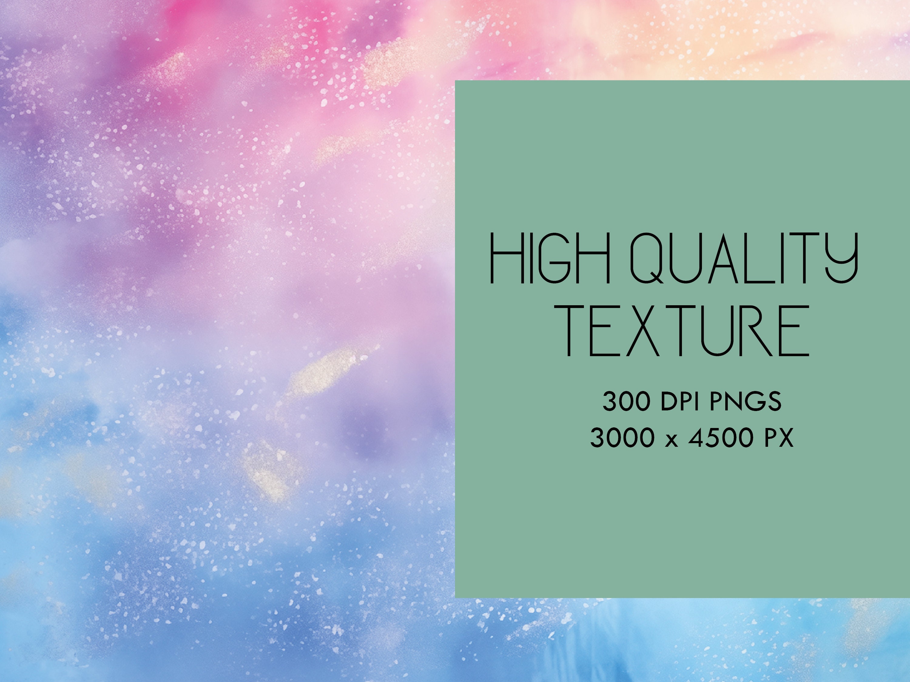 Misty Rainbow Watercolor Texture, Digital Craft Paper Print, Abstract ...