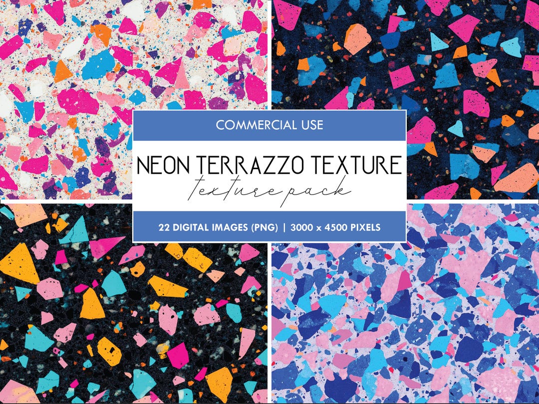 Neon Terrazzo Texture, Seamless Pattern, Fluorescent Backdrop, Glowing ...