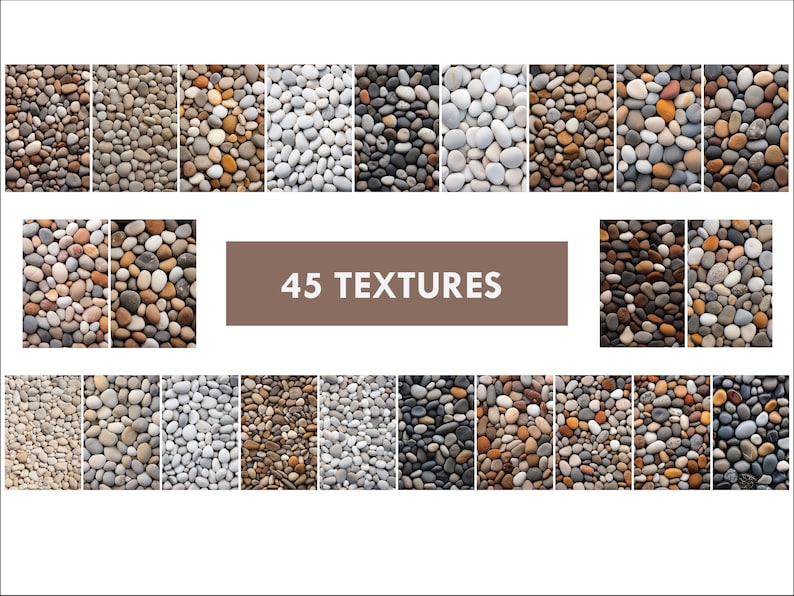 Pebble Texture Digital Paper: Stone Designs, Black Rock Graphics ...