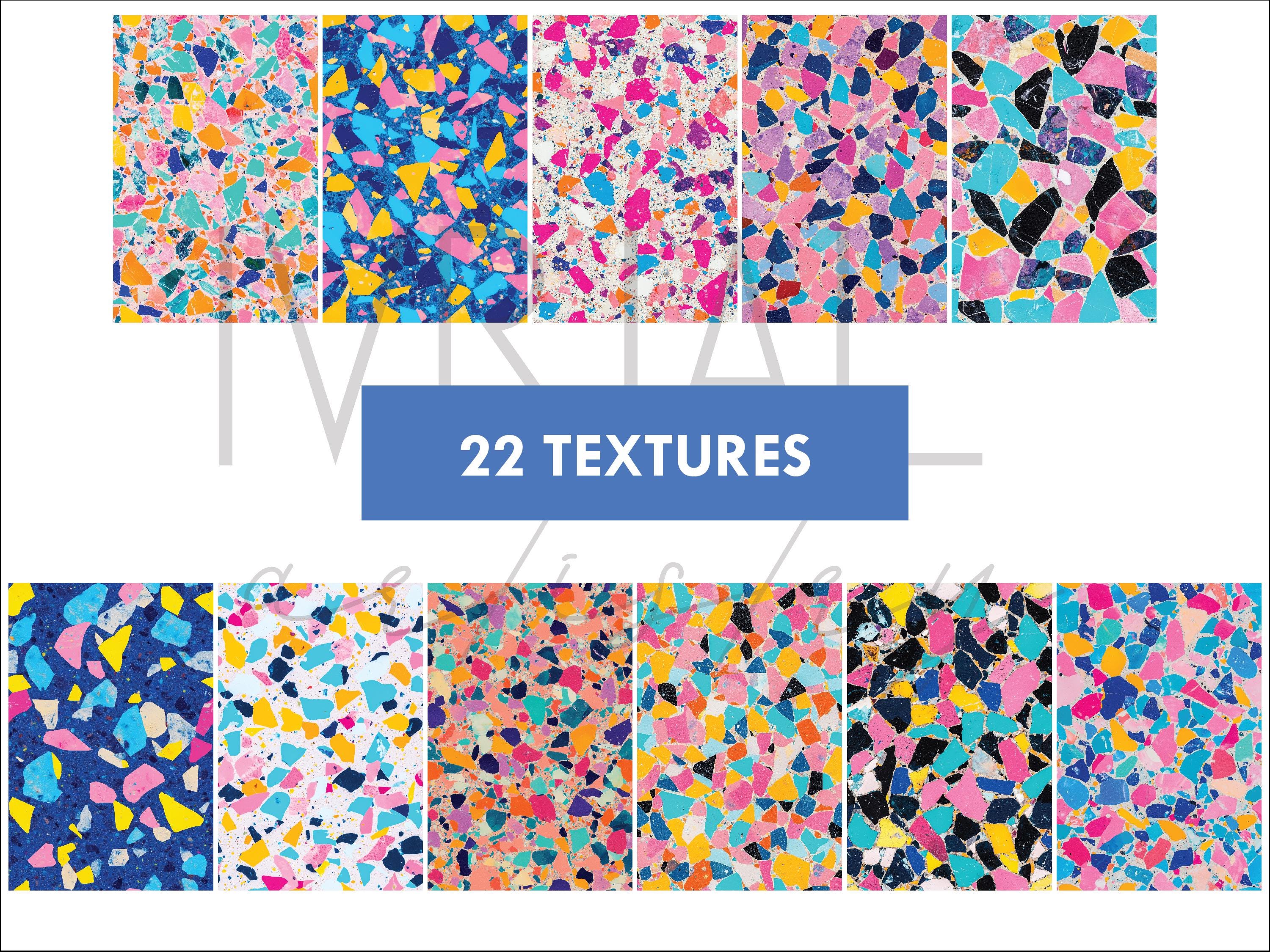 Neon Terrazzo Texture, Seamless Pattern, Fluorescent Backdrop, Glowing ...