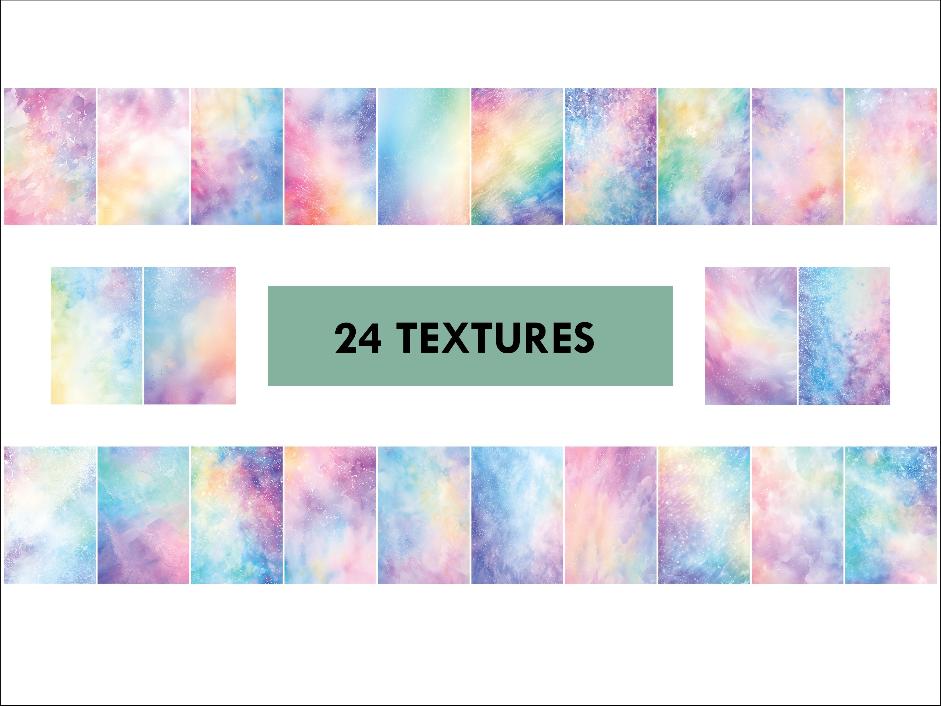 Misty Rainbow Watercolor Texture: Digital Paper Pack (PNG) - Etsy