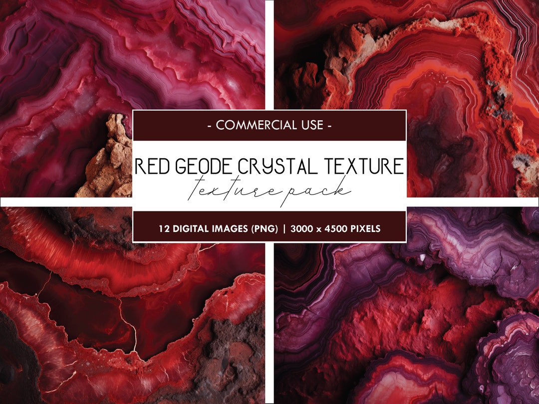 Red Geode Crystal Texture, Digital Craft Paper Print, Paper Digital ...