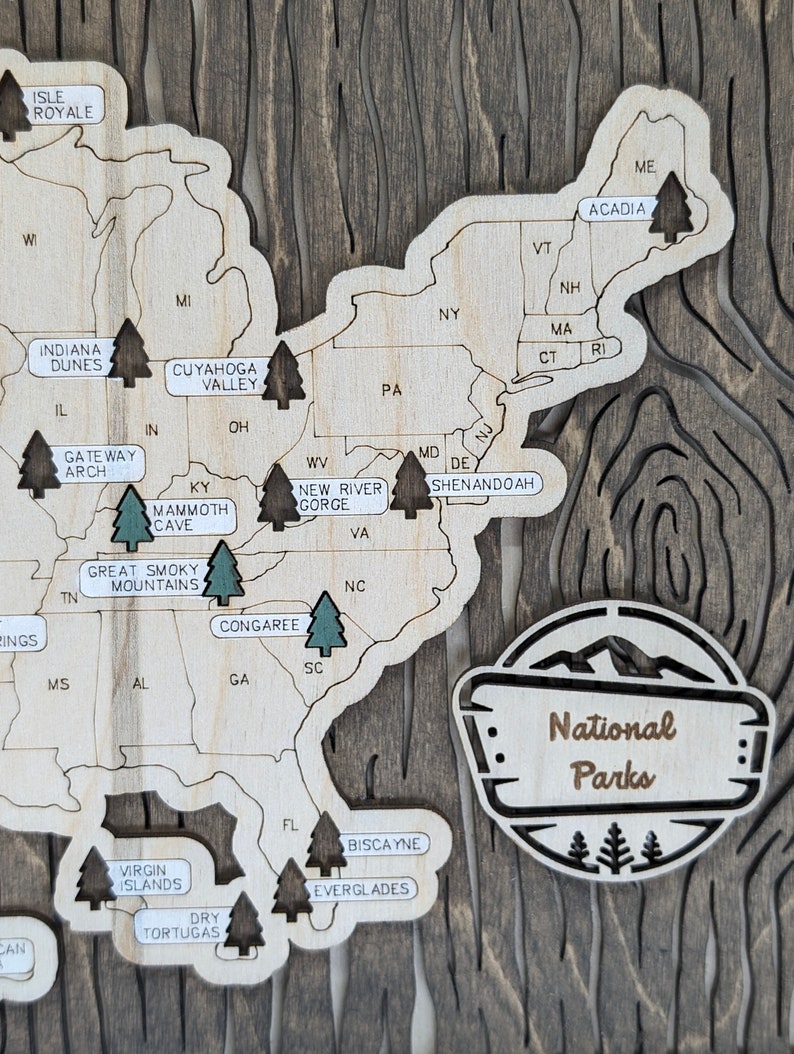 National Parks Adventure Map - Etsy
