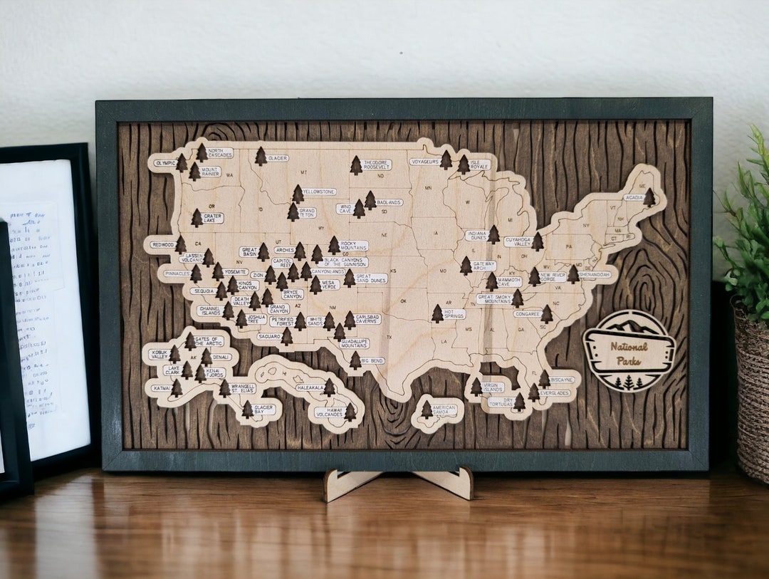 National Parks Adventure Map - Etsy