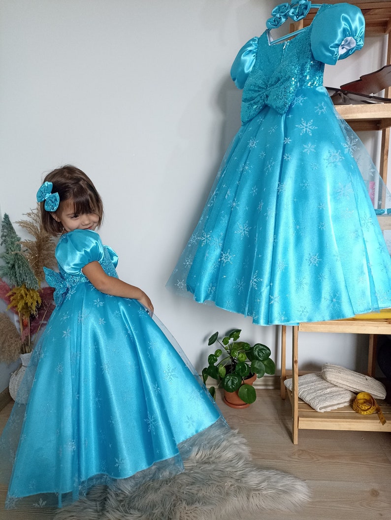 İce Princess Style Baby Girl Dress, First Birthday Costume,snow Queen ...