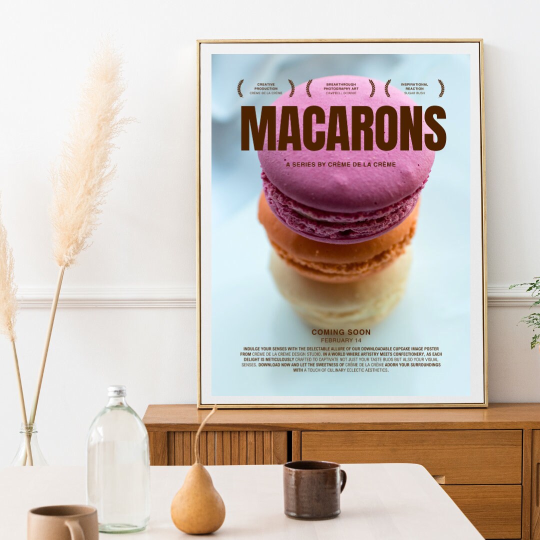 Macarons Downloadable Poster Kitchen Wall Prints Bakers Home Inspo - Etsy