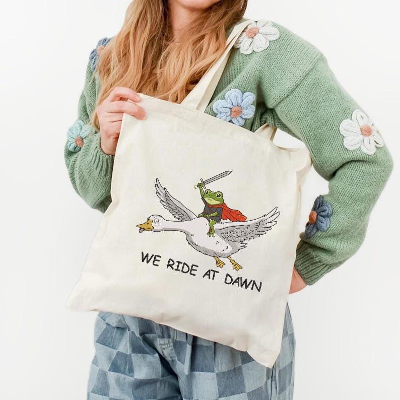 We Ride at Dawn Machine Embroidery File, Grumpy Frog Goose Meme ...
