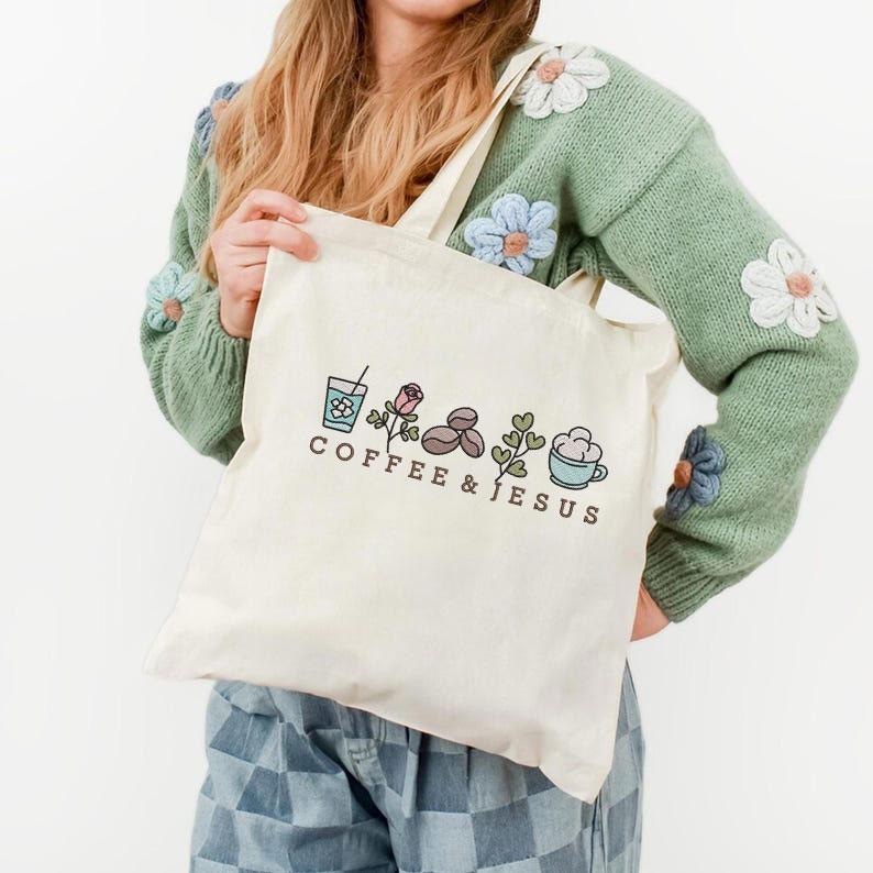 Coffee and Jesus Machine Embroidery File, Christian Caffeine ...