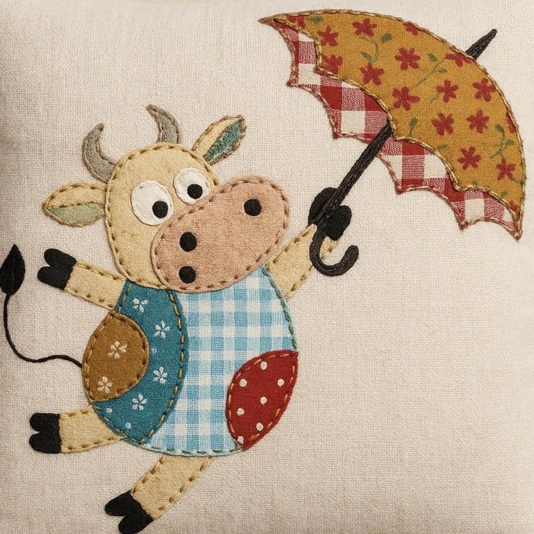 Cow Appliqué PDF Pattern: Confident Beginner Fabric Scrap Project ...