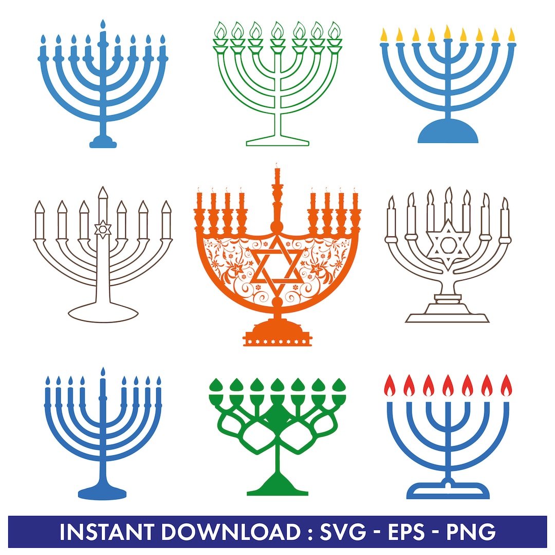 Menorah Hanukkah SVG EPS PNG Digital Download - Etsy