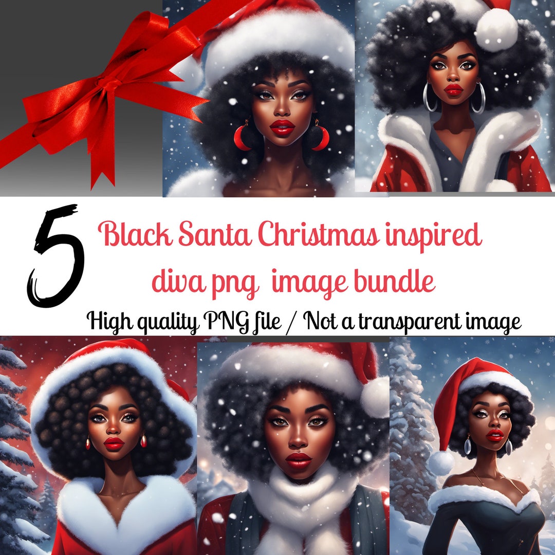 Black Christmas PNG, Black Woman Christmas Image, Black Woman Png,afro ...