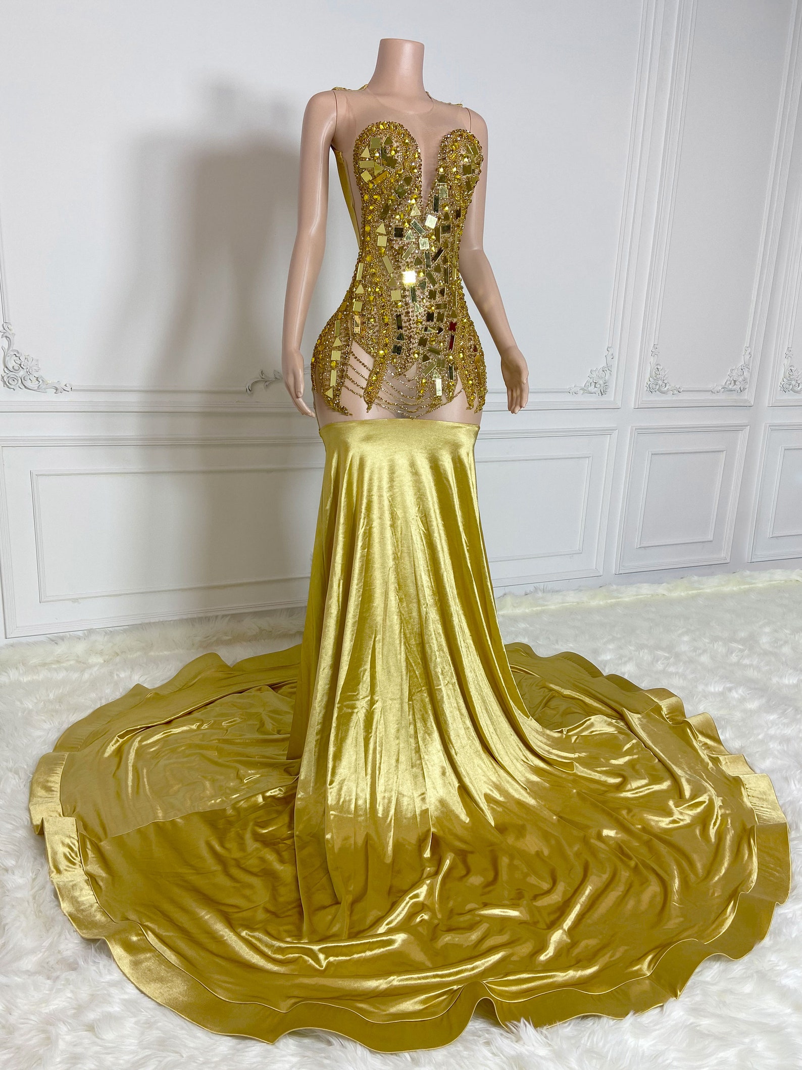 Golden Glow Splendor Yellow & Gold Women's Prom, Birthday Dress - Etsy