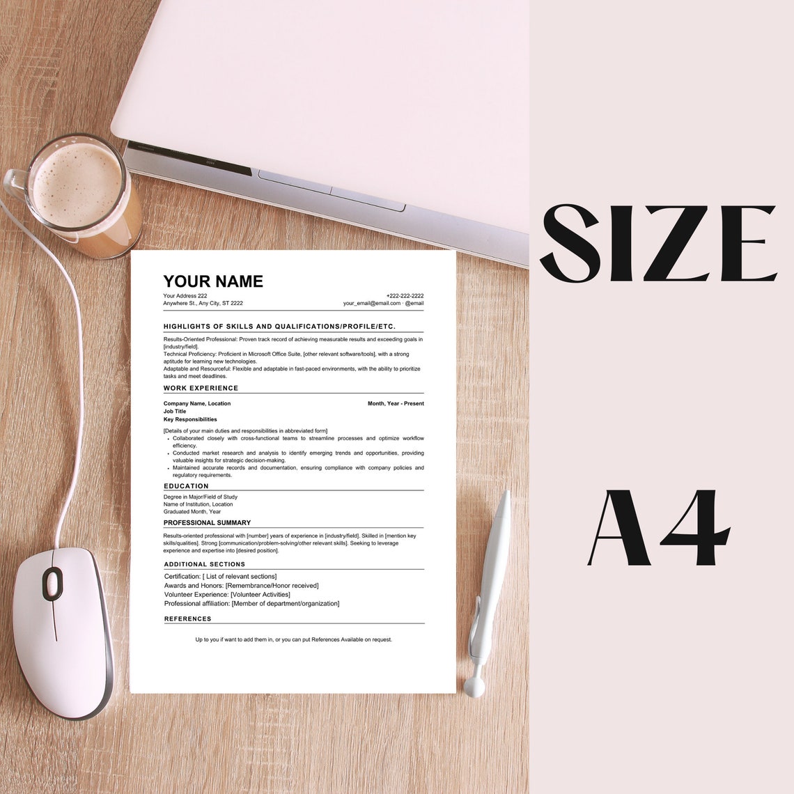 Minimalist Resume Template, Basic Resume Example, Resumetemplate for ...