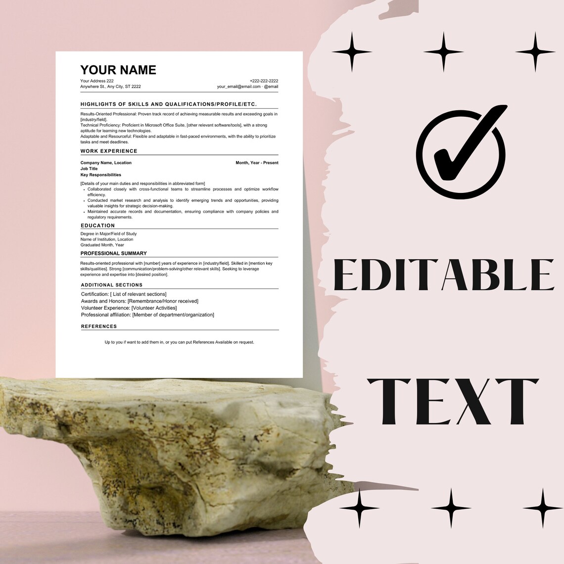 Minimalist Resume Template, Basic Resume Example, Resumetemplate for ...