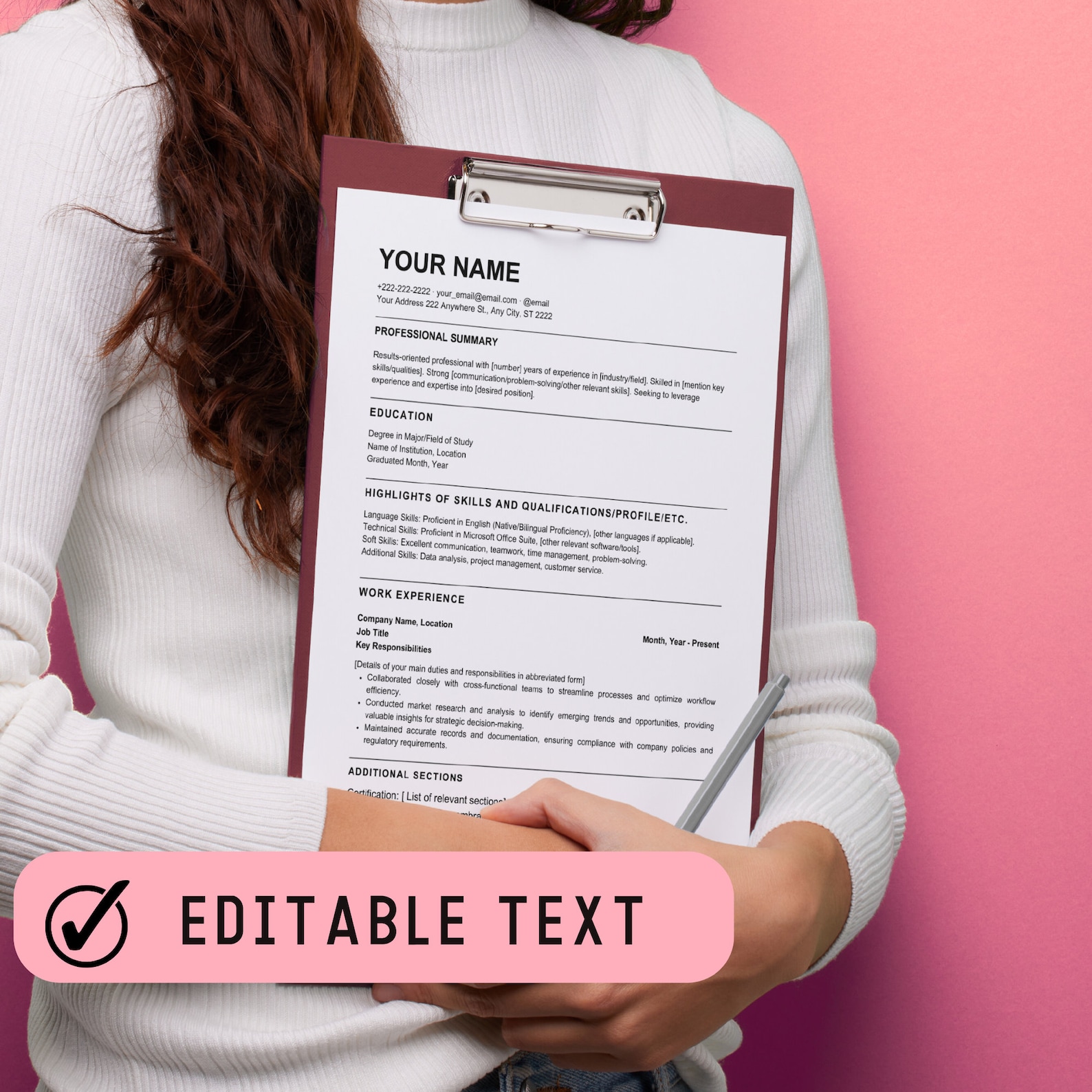 Basic Resume Example, Minimalist Resume Template, Clean Template ...