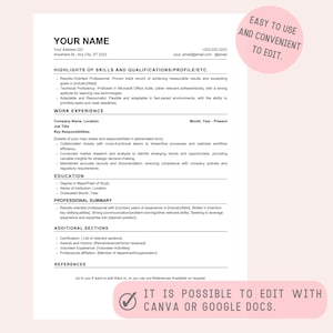 Basic Resume Example, Minimalist Resume Template, Resume Template for ...